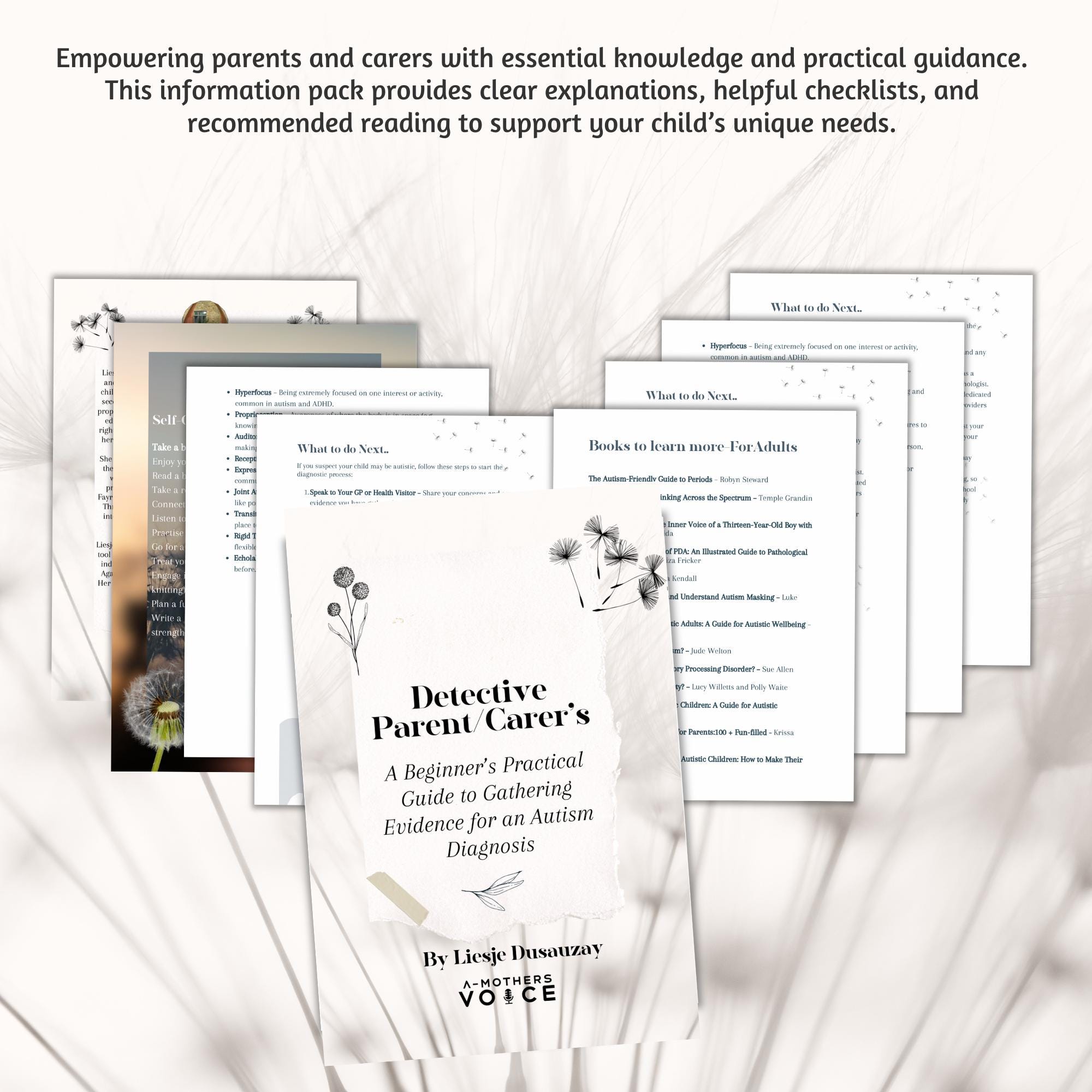 Printable Autism Support Information Pack for Parents and Carers ...