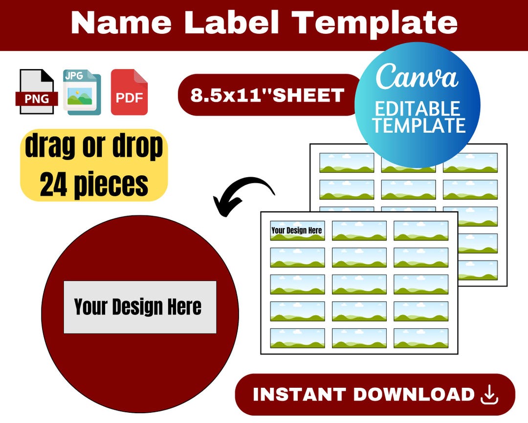 Name Label Template, Name Label SVG, Name Label, School Supply Labels ...