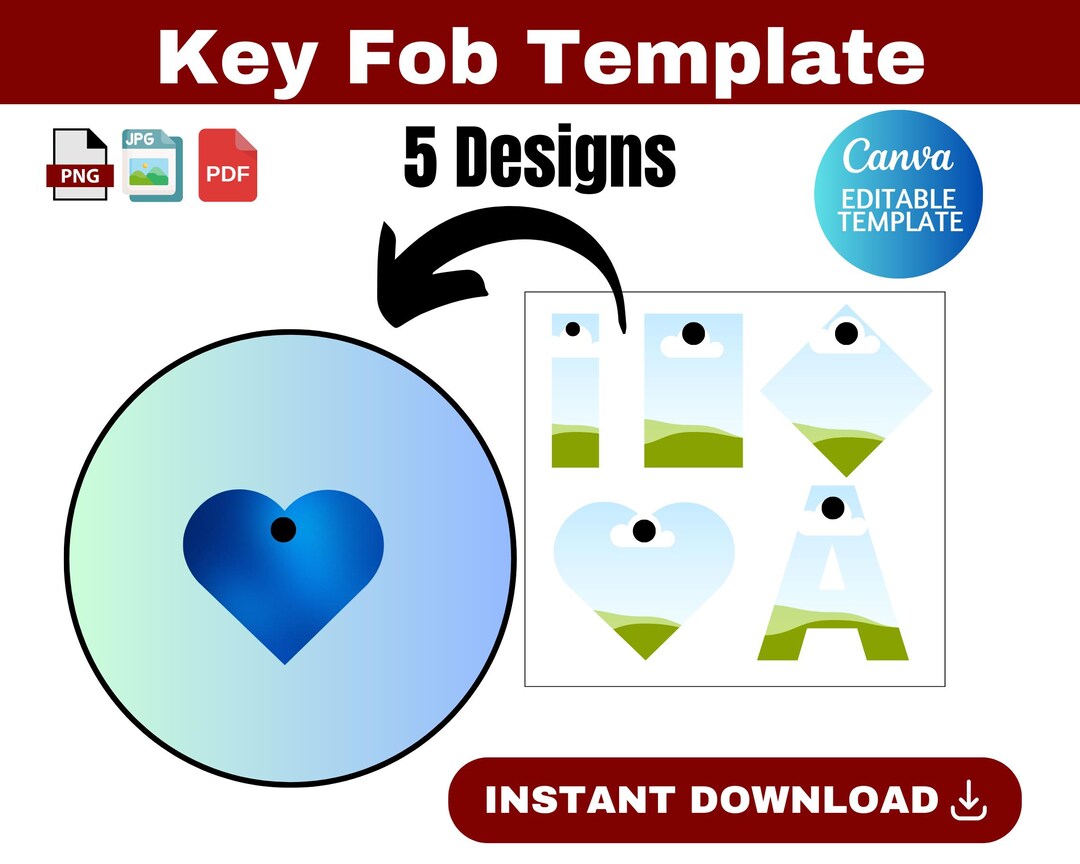 Key Fob Template, Folded Key Fob Template, Wristlet Sublimation ...