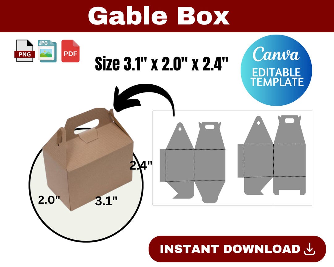 Gable Box Template, Gable Box SVG, Gift Box Svg, Party Favor Box ...