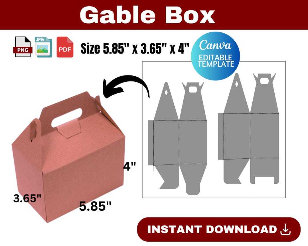 Gable Box Template, Gable Box SVG, Gift Box Svg, Party Favor Box ...
