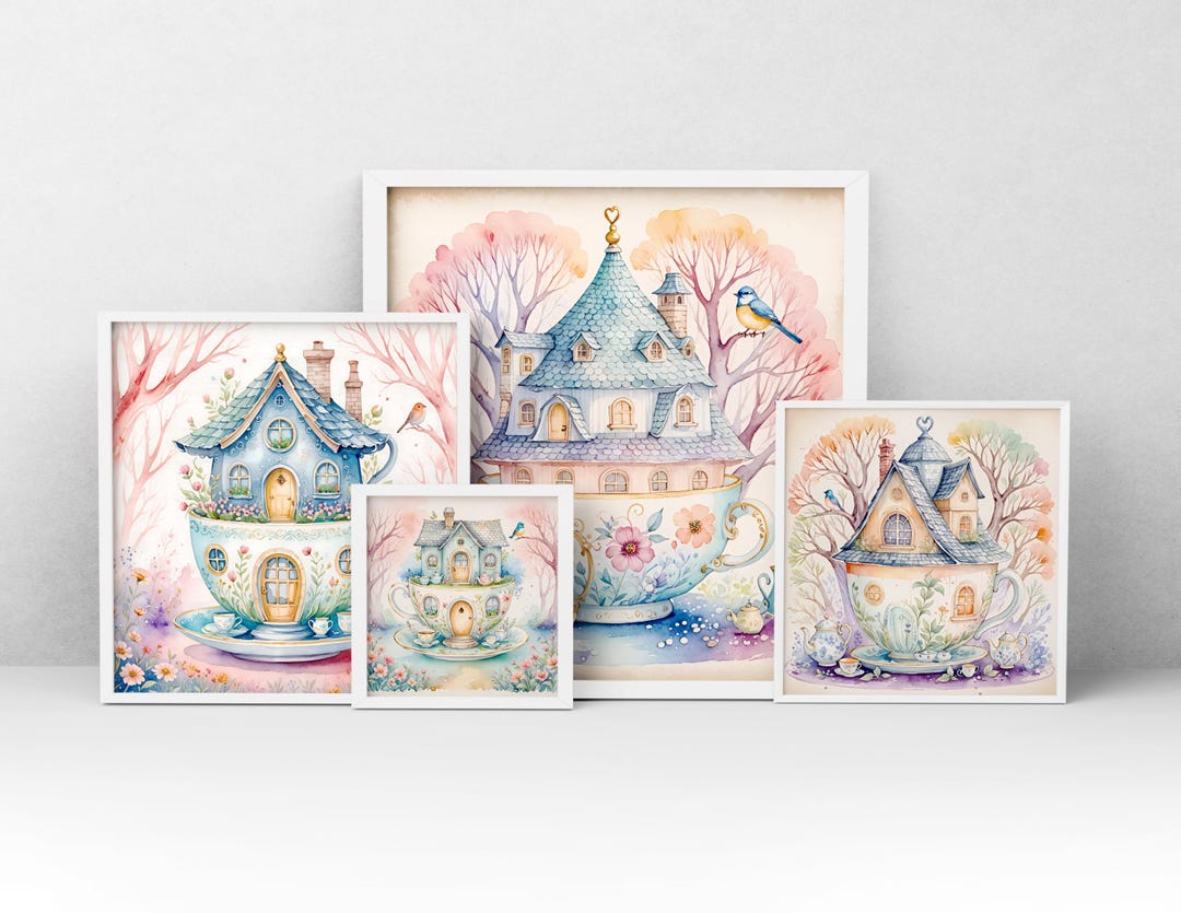Fairycore Teacup Cottage PNG Papers: Printable Junk Journal, Wall Art ...
