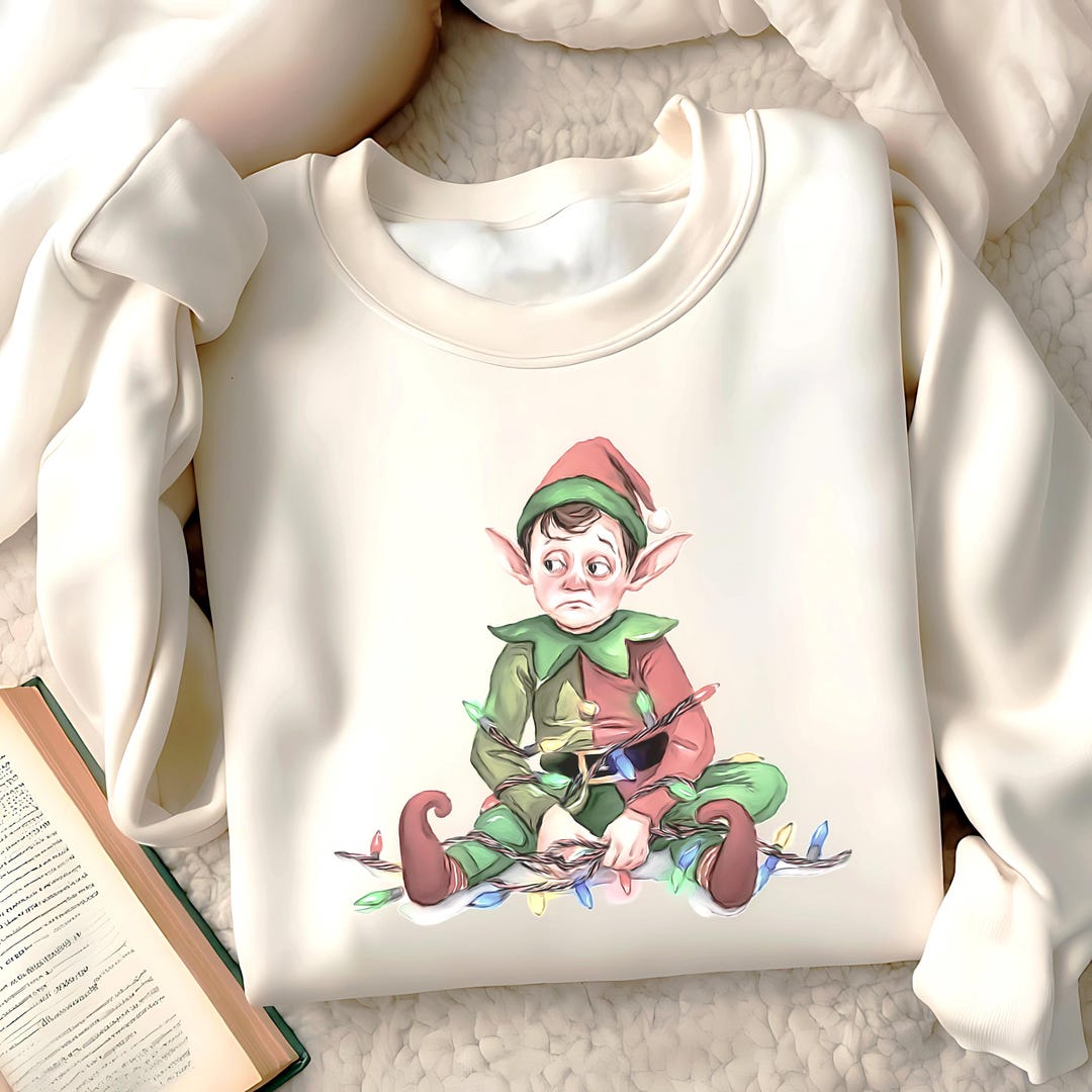 Funny Tangled Elf Christmas PNG: Sarcastic Holiday Humor Clipart for ...
