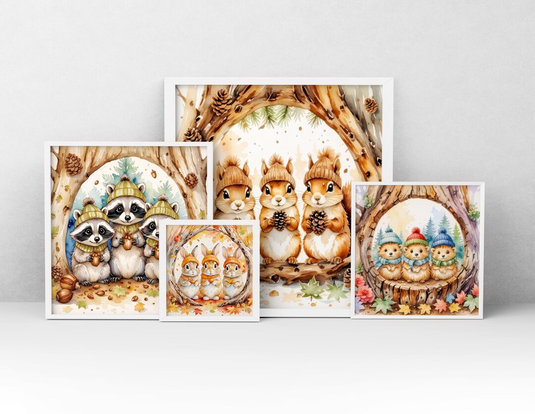 Woodland Animals Bundle: Printable Clipart for Junk Journals, Wall Art ...
