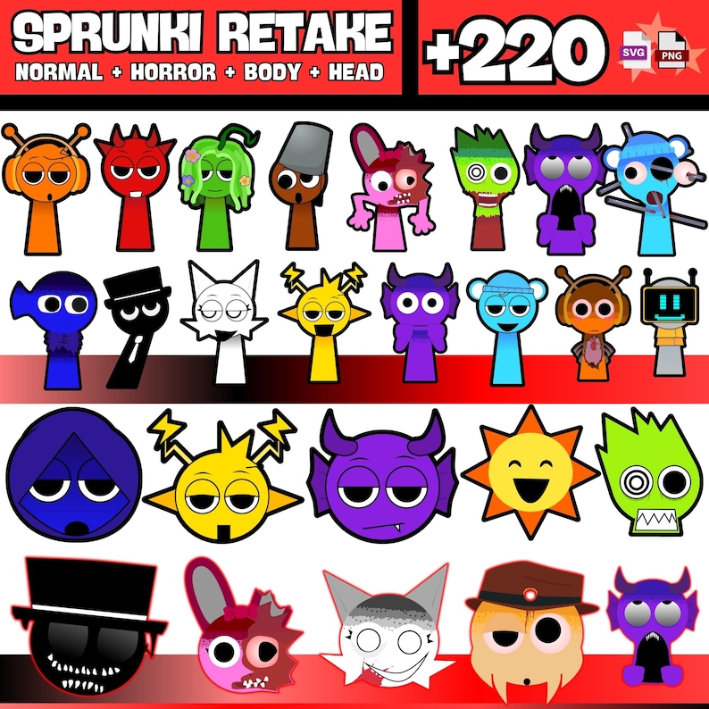 Incredibox Sprunki Retake Full Package All Characters Normal and Horror ...