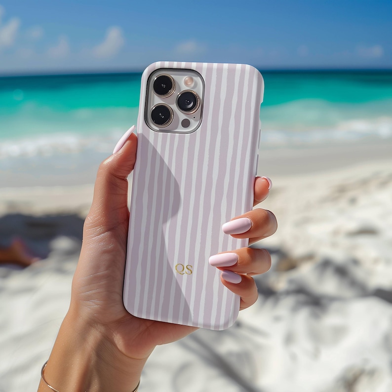Personalized Striped Phone Case, Custom Monogram Iphone, iPhone 17 16 ...