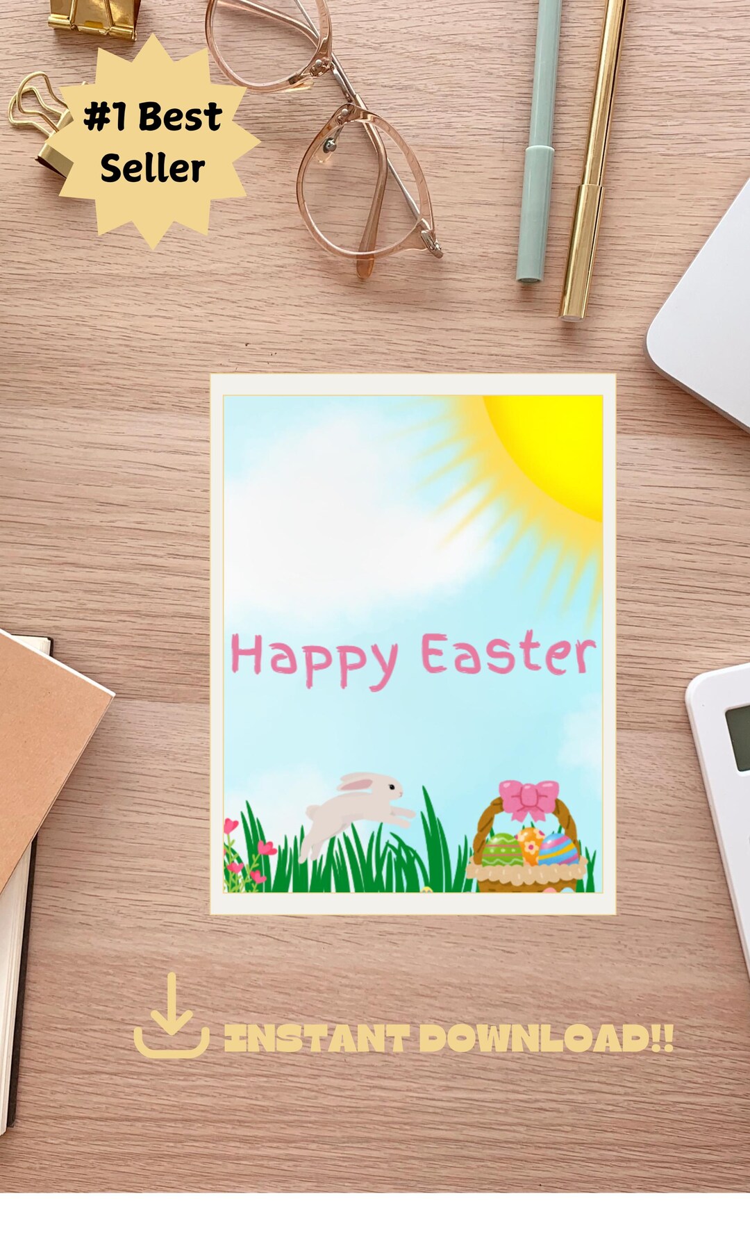 Easter Card, Happy Easter, Kid Card, Friendly, Customizable, Digital ...