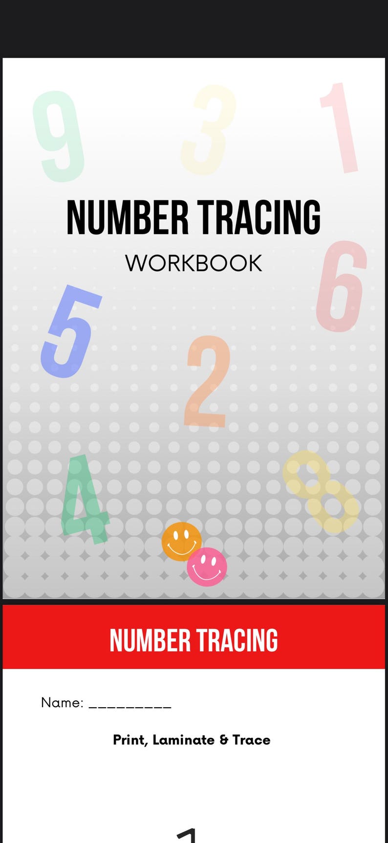 Number Tracing Workbook - Etsy