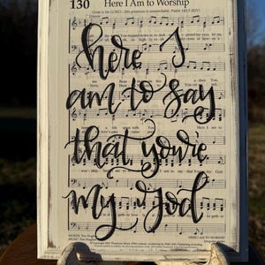 Here I Am to Worship - Hymnal Board - Etsy