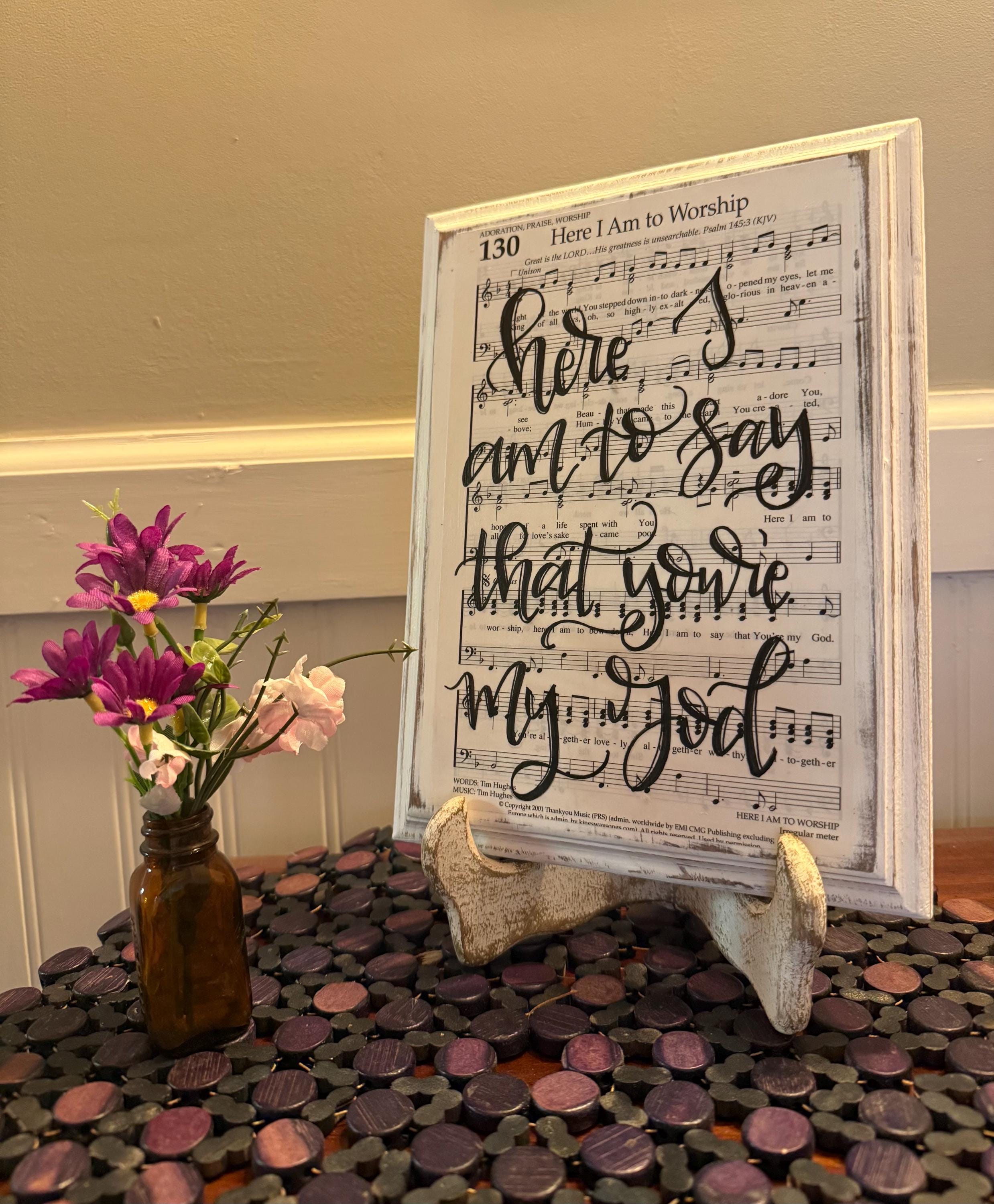 Here I Am to Worship - Hymnal Board - Etsy