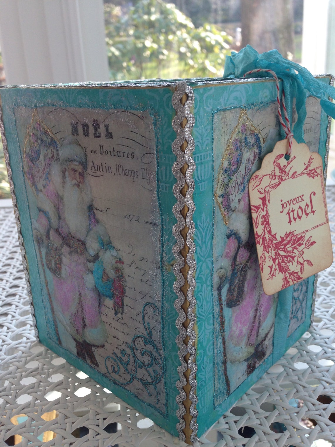 Pink and Aqua Santa - Etsy