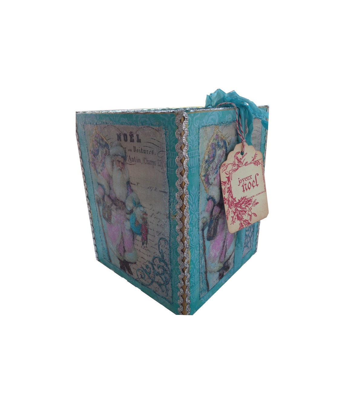 Pink and Aqua Santa - Etsy