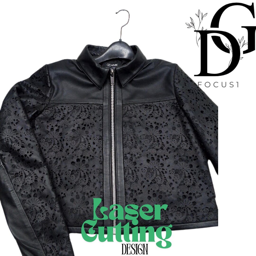 Laser Cut Leather Jacket, Unique Women Leather Jacket, Black Leather ...