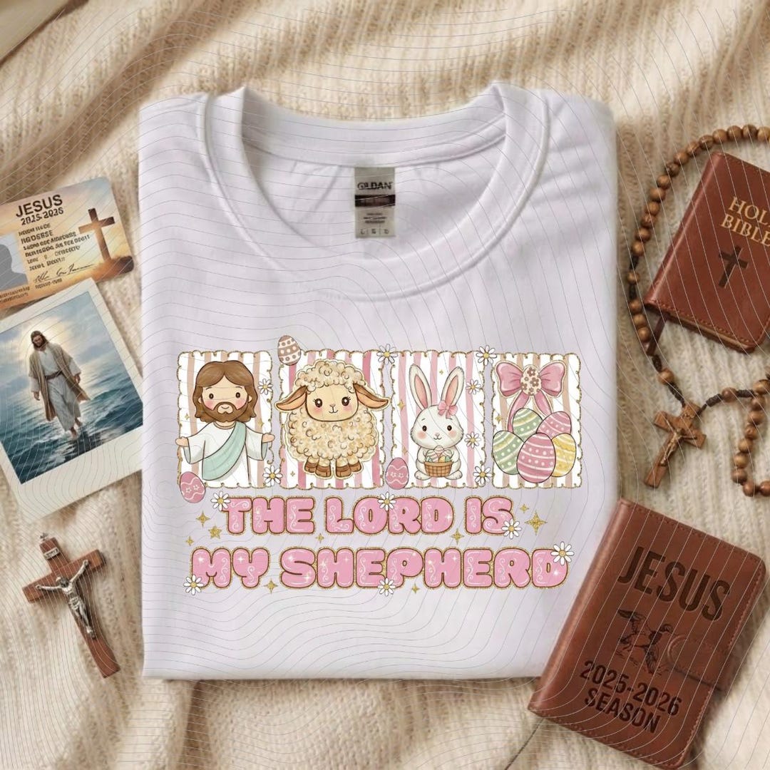 Preppy Easter Jesus Png, the Lord is My Shepherd Easter PNG, Cute Jesus ...