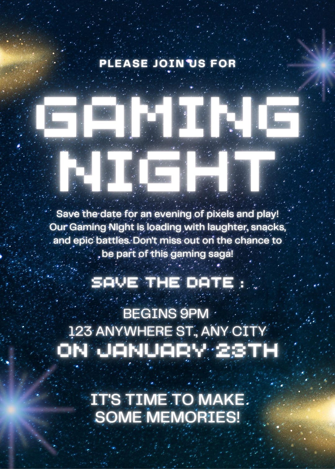 Editable Neon Game on Level up Gaming Birthday Party Invitation, Video ...