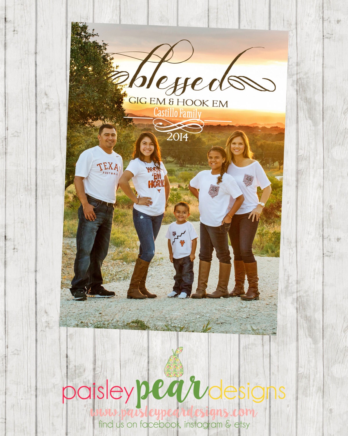 Blessed Family Christmas Photo Card Full Bleed Digital - Etsy UK