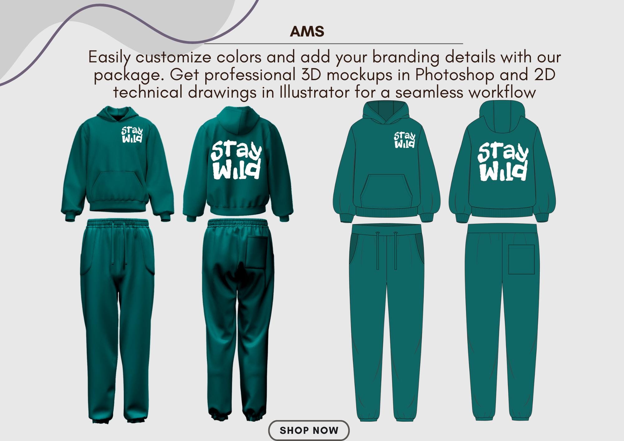 3D Clothing Model Realistic 3D Sweatsuit Mockup | Sweatsuit Photoshop ...