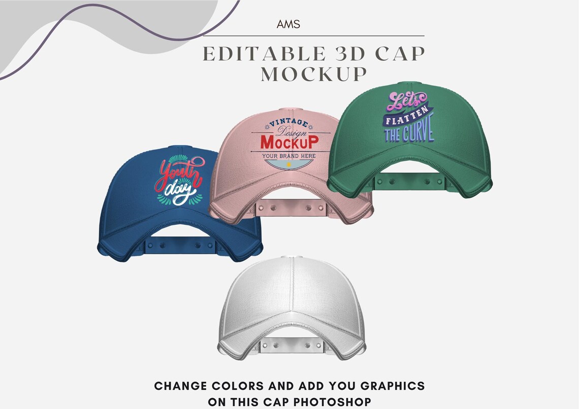 3D Cap Mockup: Editable Photoshop File (PSD) - Etsy