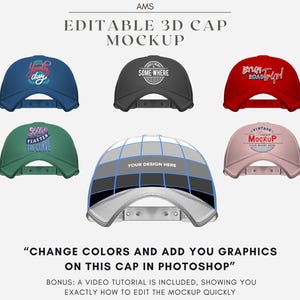 3D Cap Mockup: Editable Photoshop File (PSD) - Etsy