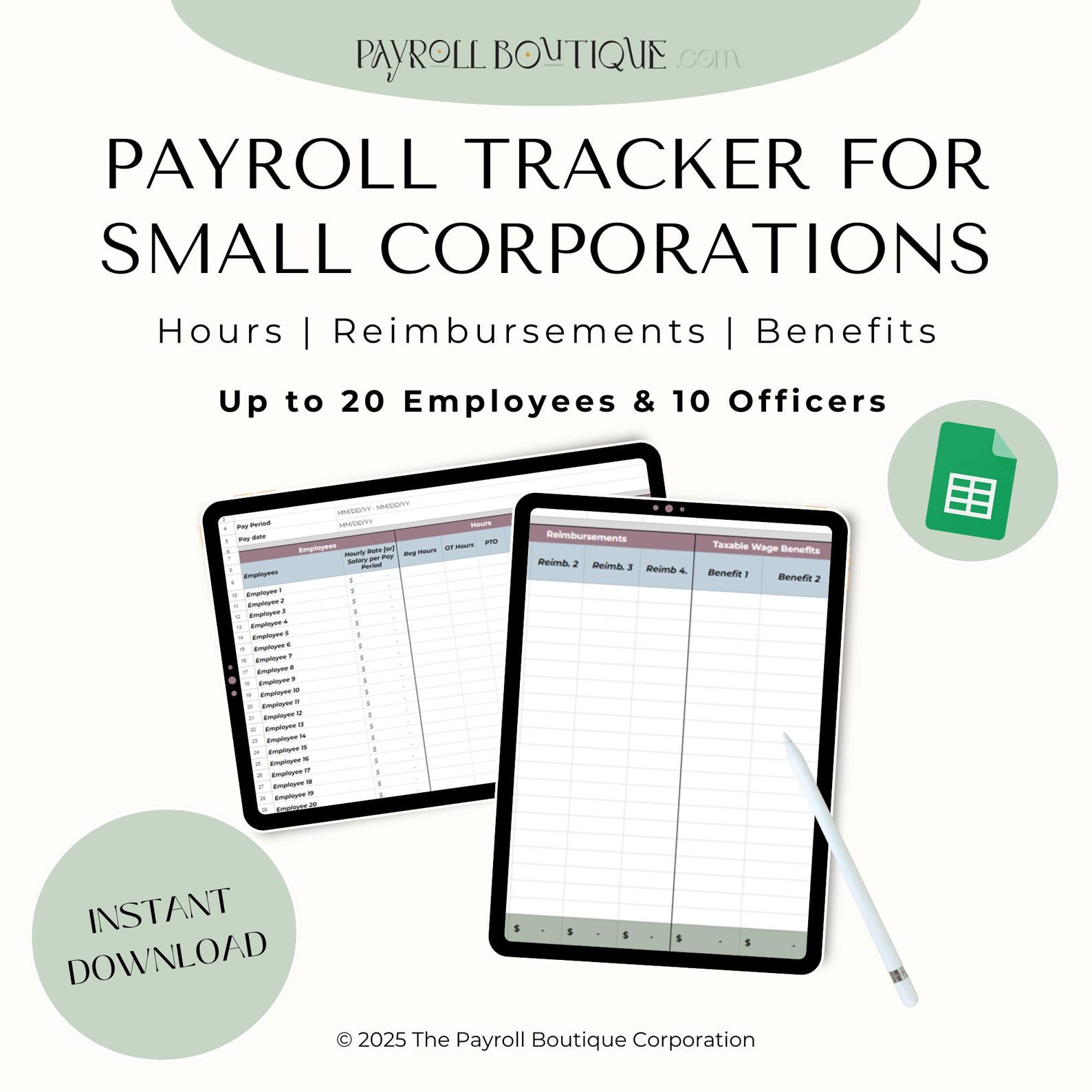 Corporate Timesheet and Reimbursement Tracker | Google Sheets Template ...