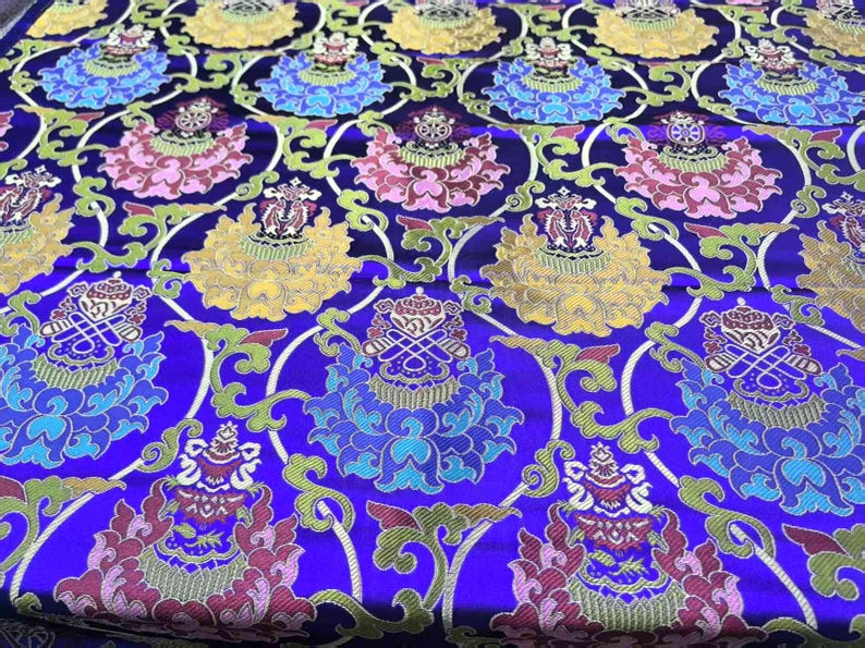 Tibetan Buddhist Silk Brocade DIY Fabric ，asian Table Cloth, Altar ...
