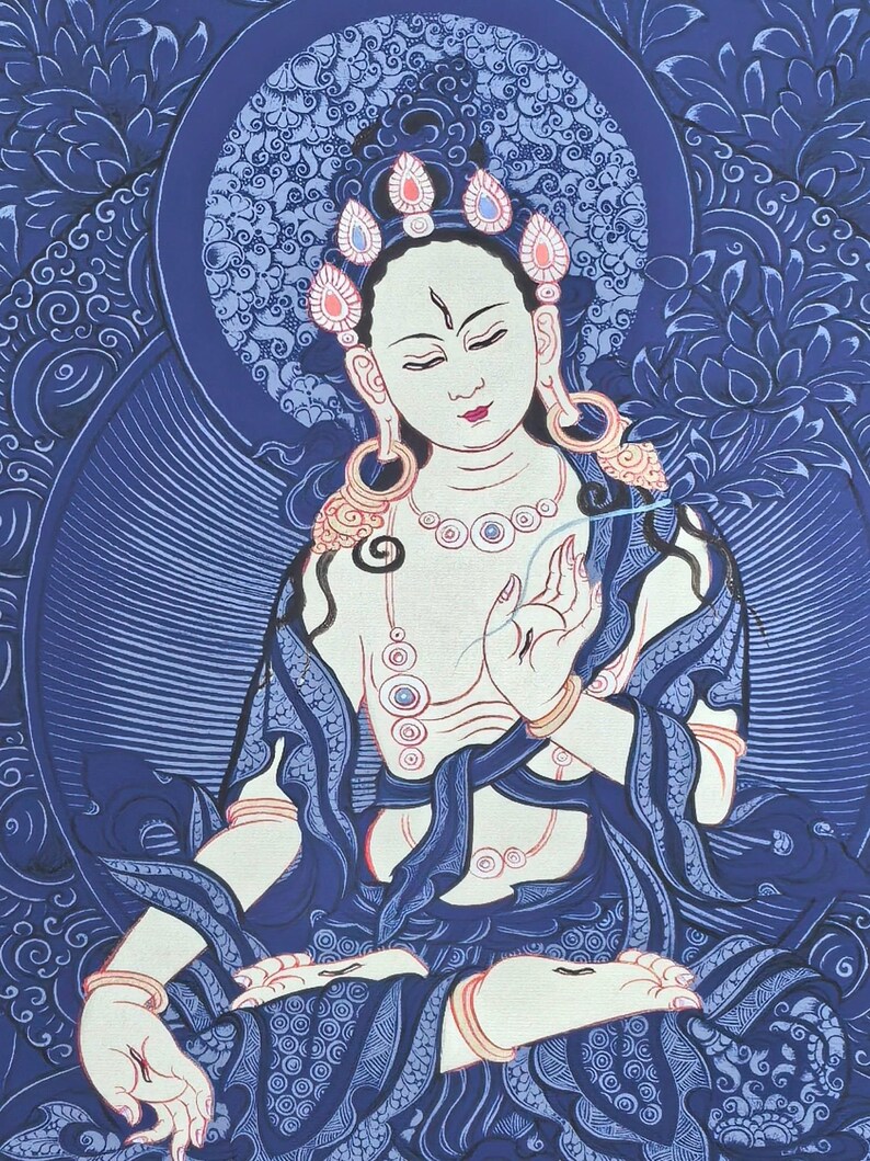 DIY White Tara Thangka Painting Kit – Tibetan Buddhist Goddess Canvas ...