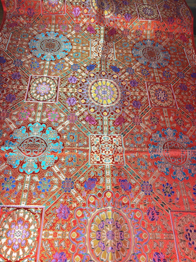 Tibetan Silk Brocade Fabric, Altar Cloth, Asian Decor - Etsy