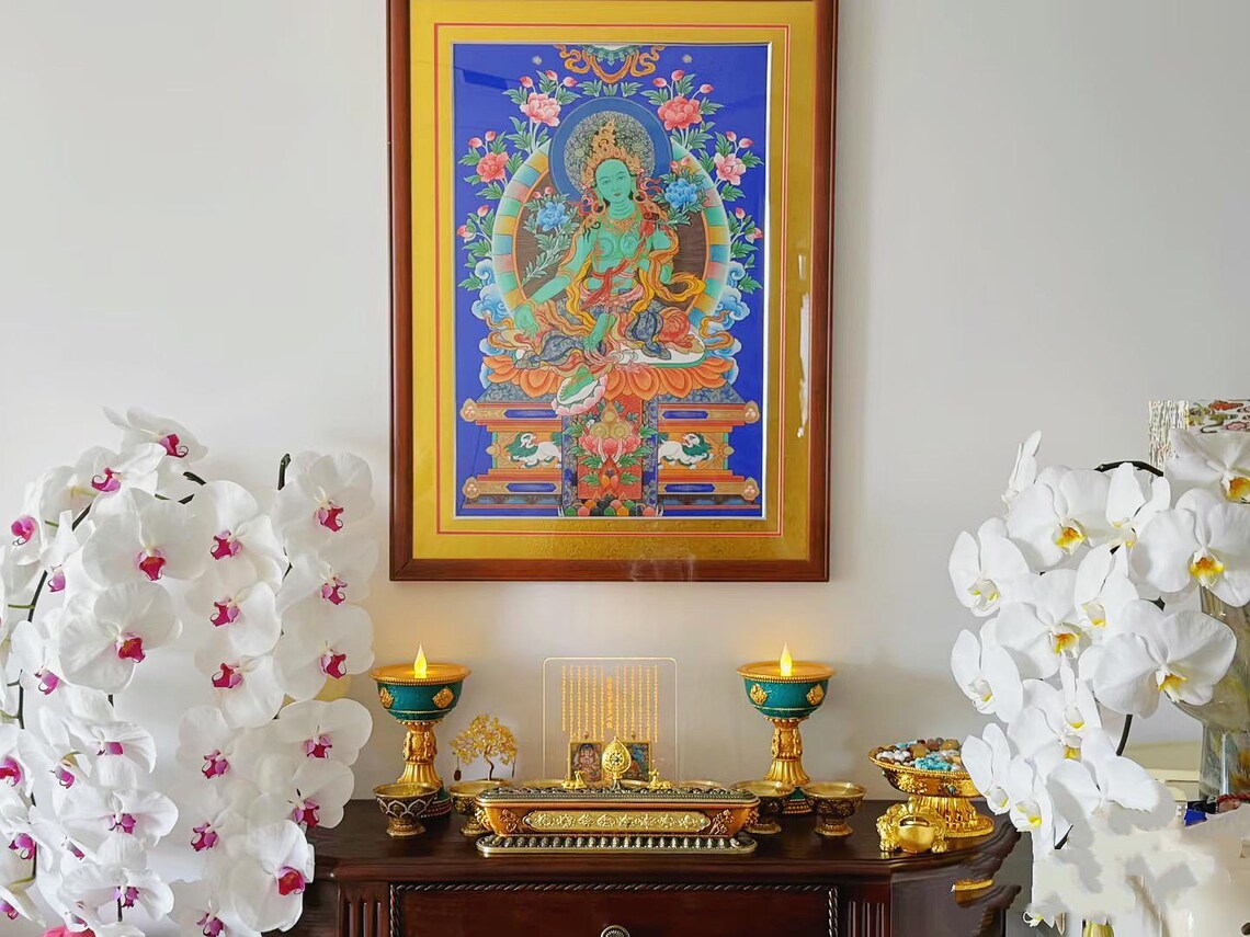 Pair of Tibetan Butter Lamps – Rechargeable LED Buddhist Altar ...