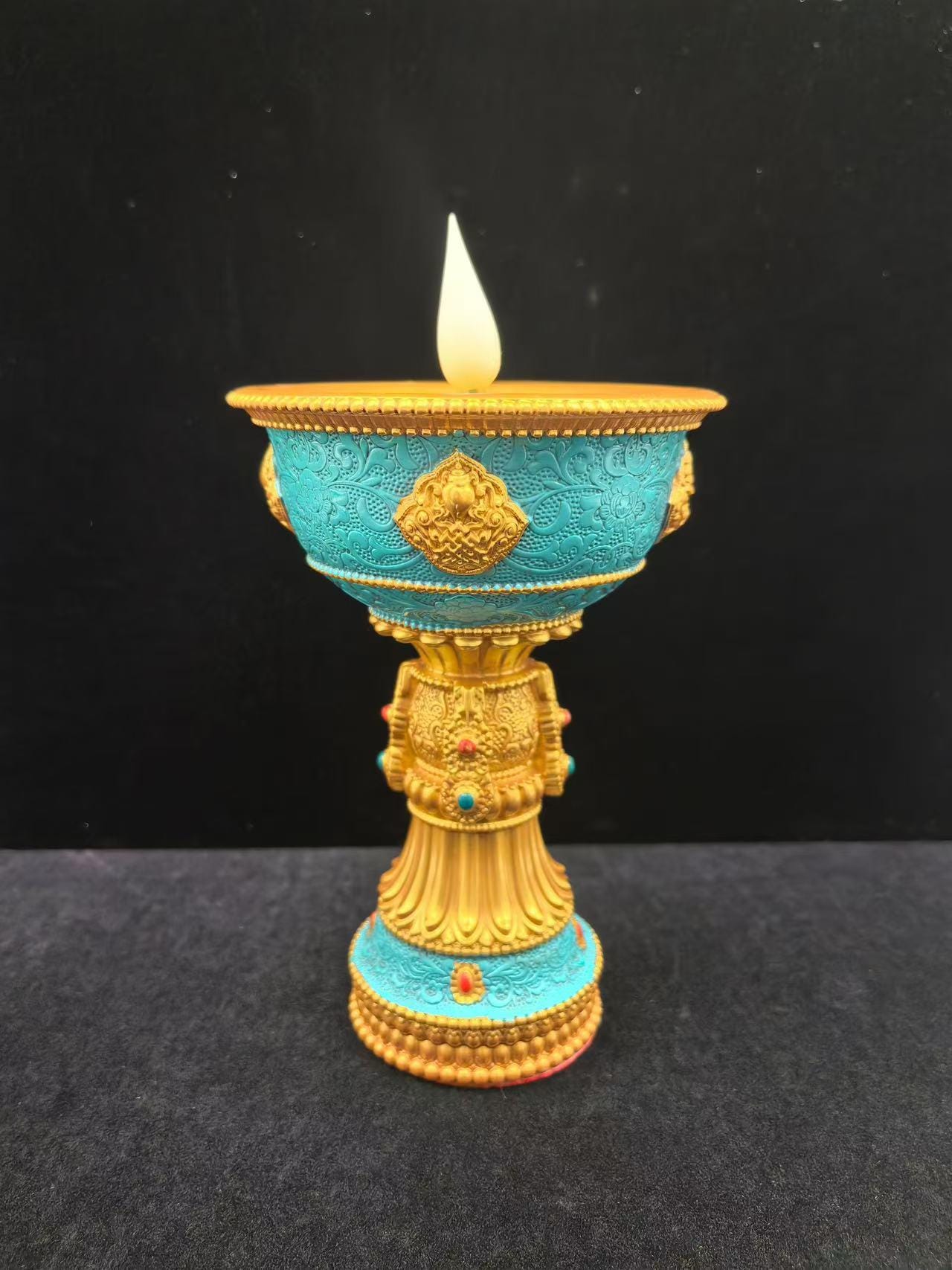 Pair of Tibetan Butter Lamps – Rechargeable LED Buddhist Altar ...