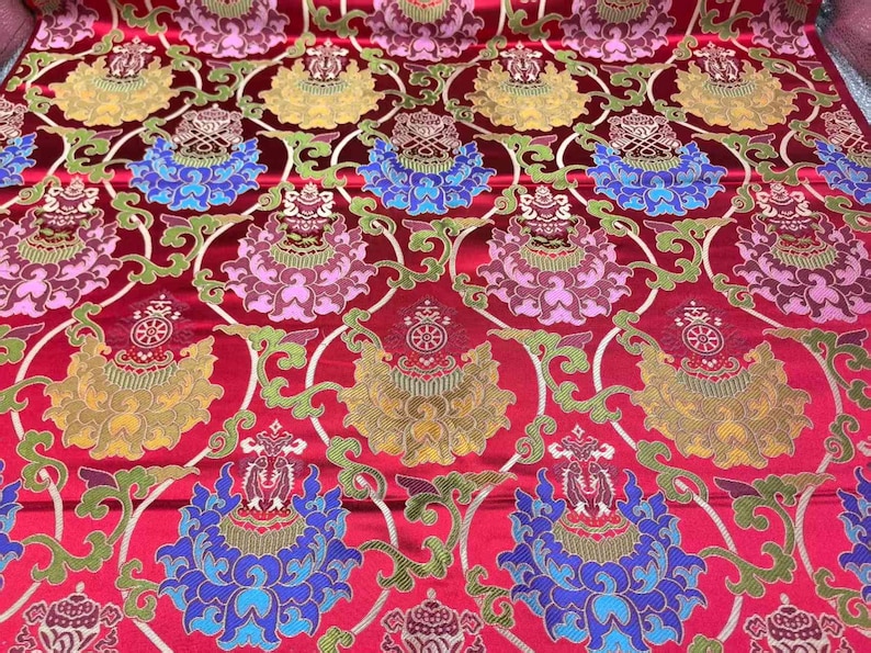 Tibetan Buddhist Silk Brocade DIY Fabric ，asian Table Cloth, Altar ...