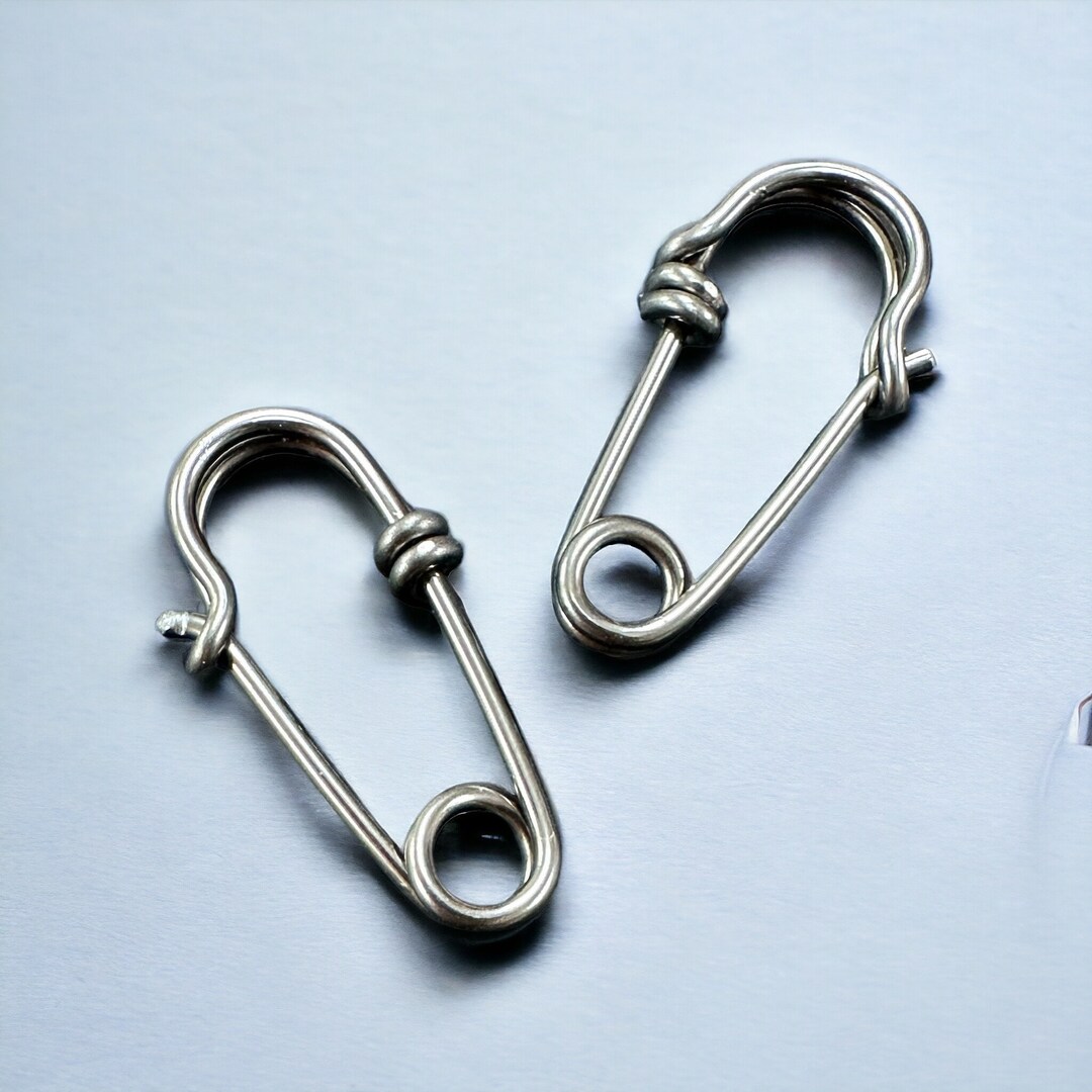 16g NIOBIUM Safety Pin Earrings Hypoallergenic Piercing Cartilage ...