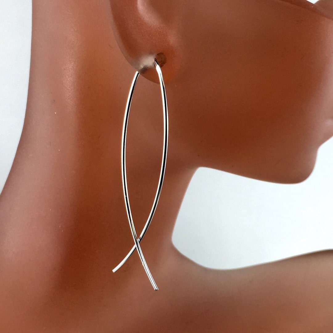 Long Lightweight Minimal Earrings Choose Metal and Length Minimal ...