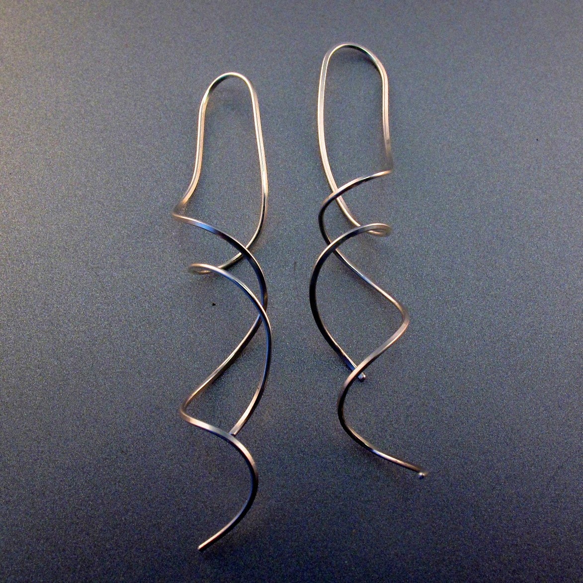 Long STERLING SILVER SPIRAL Coil Earrings . Lightweight - Etsy UK