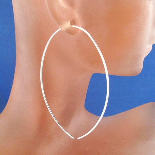 4 Inch Earrings STERLING SILVER TEAR Hoop Wire Earring. 18 | Etsy