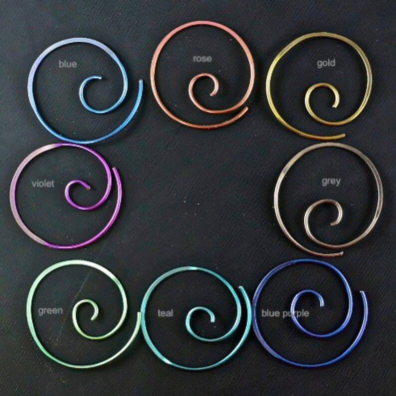 Niobium Hoop Earrings Spiral Niobium Earrings Sensitive Etsy
