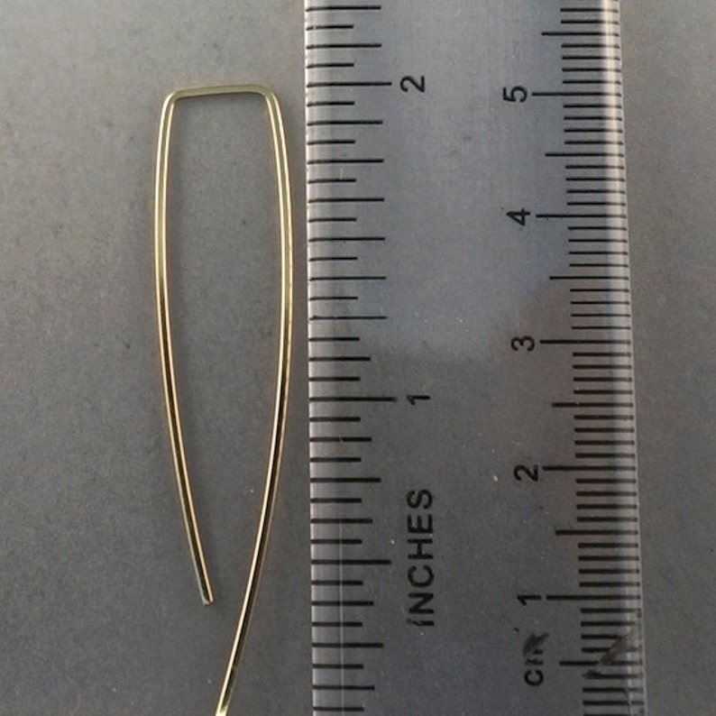 Minimalist Gold Earrings. Long Simple Earrings . 2 Inch Line | Etsy