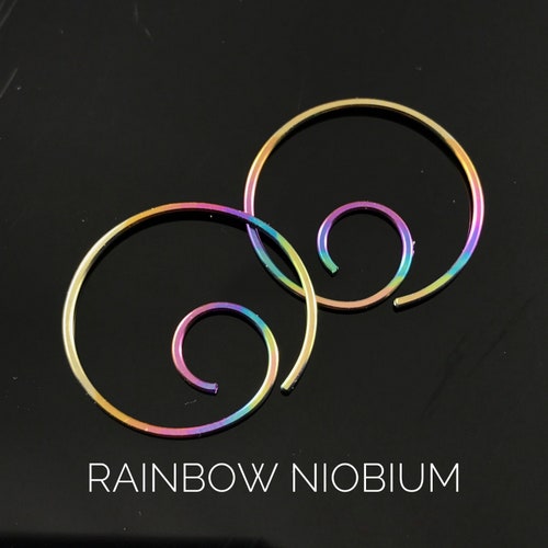 Niobium Hoop Earrings Niobium Earrings Sensitive Ears Etsy