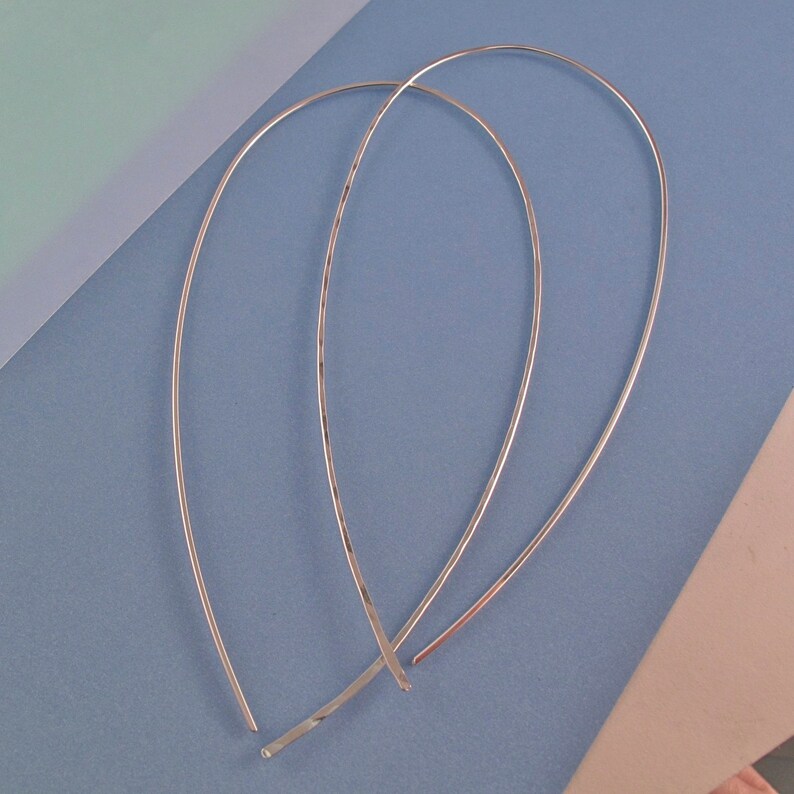 4 Inch Earrings STERLING SILVER TEAR Hoop Wire Earring. 18 - Etsy