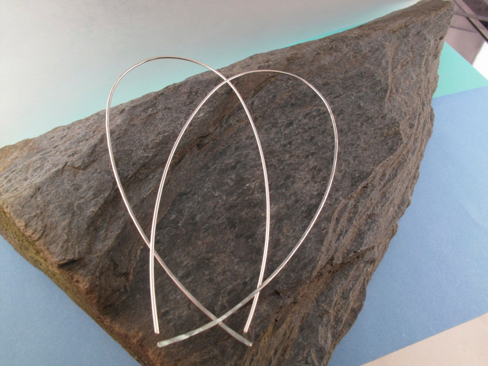 4 Inch Earrings STERLING SILVER TEAR Hoop Wire Earring. 18 | Etsy