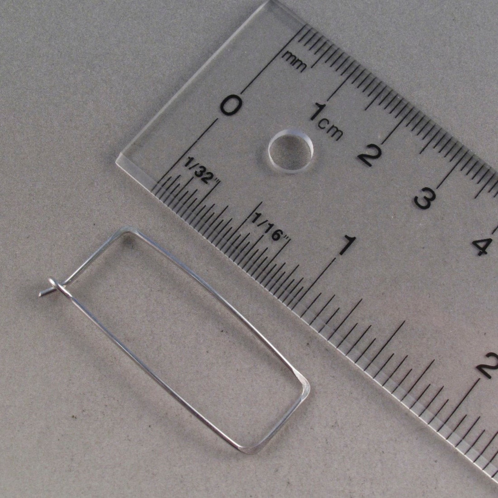 STERLING SILVER Rectangular Earrings. Argentium Hoops . - Etsy