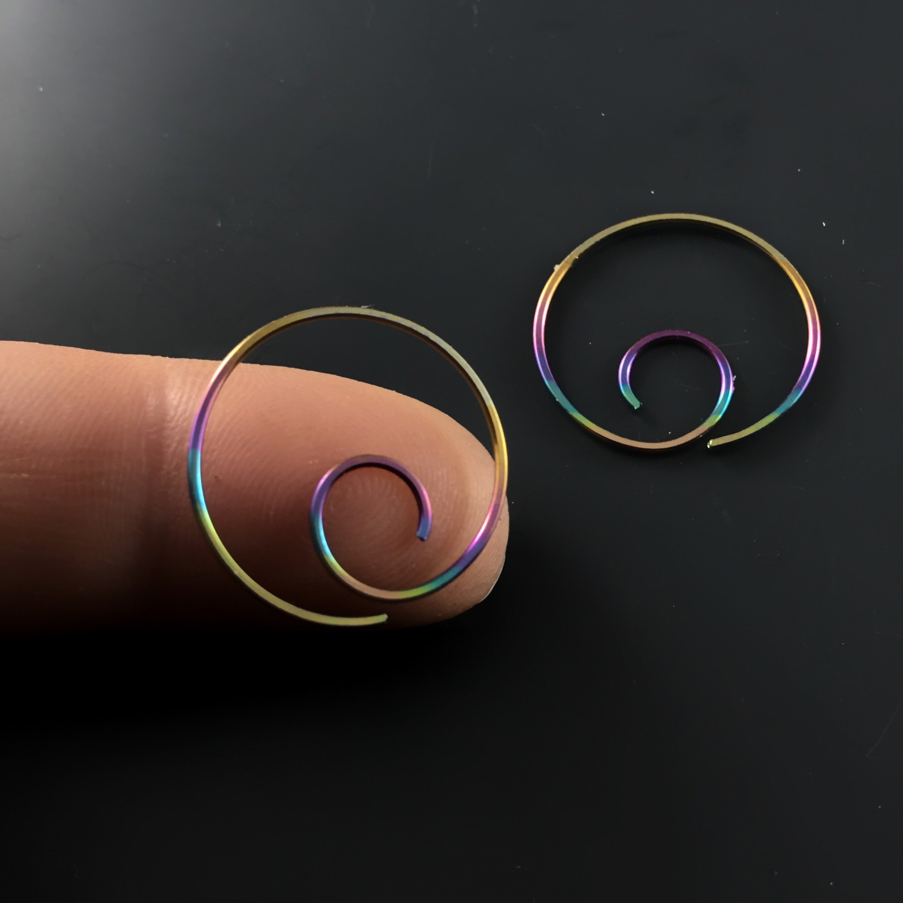 Rainbow Niobium Hoop Earrings Hypoallergenic Nickel Free Jewelry For