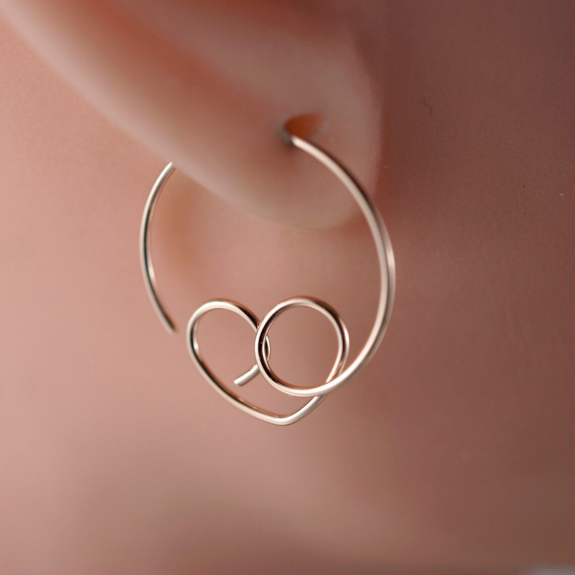 SMALL GOLD HEART Hoops or Alternate Metal. Gold Filled - Etsy