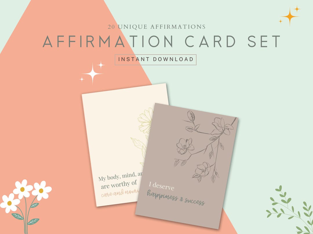 Self-love Affirmation Cards | Positive Mindset | Daily Encouragement ...