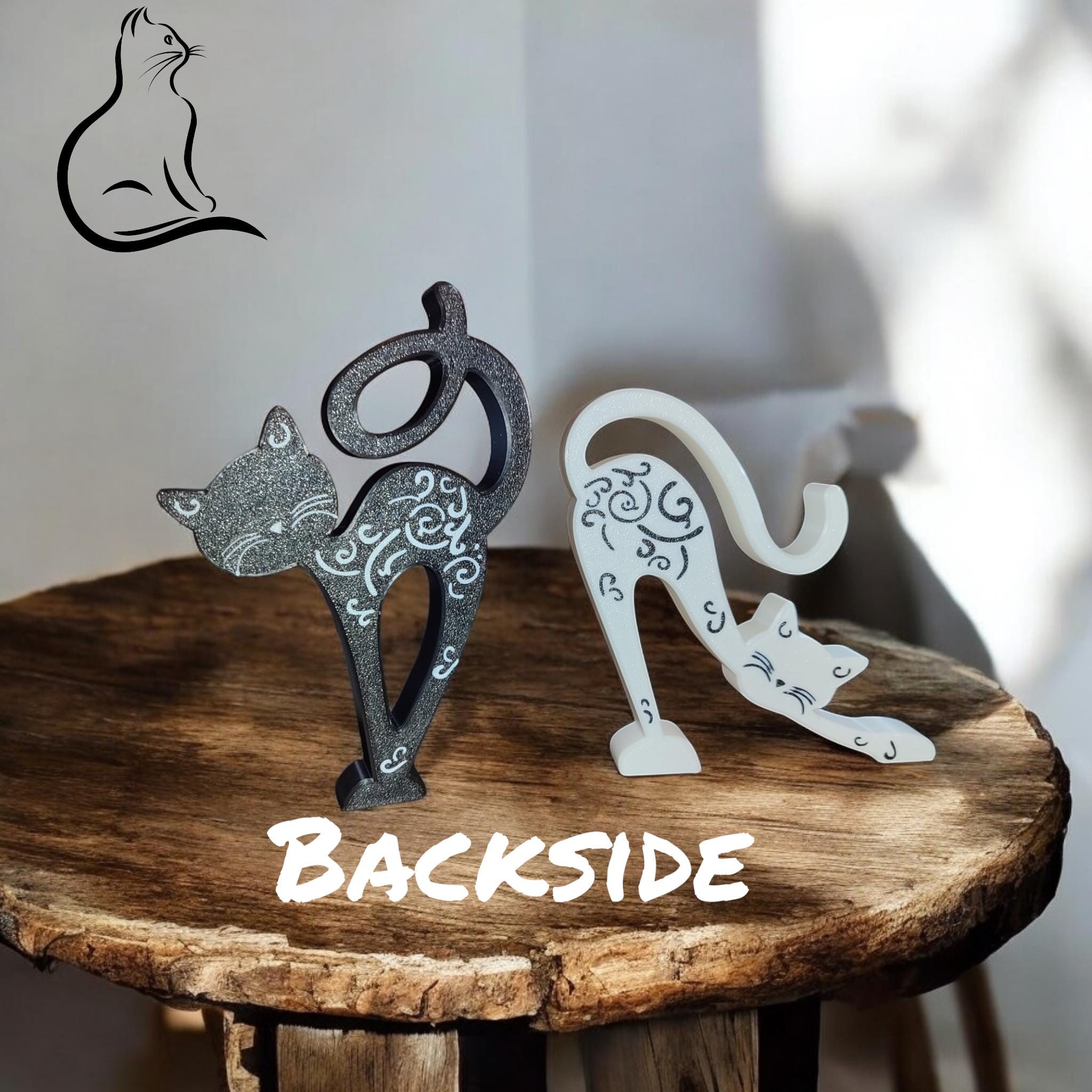 Custom 3D Printed Cat Sculpture for Modern Home Decor, Minimalist Cat ...