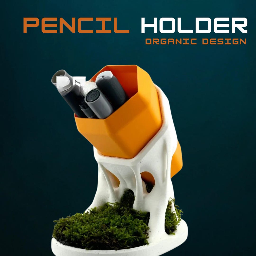 3D Printed Pencil Holder: Modern Desk Organizer, Eco-friendly PLA - Etsy
