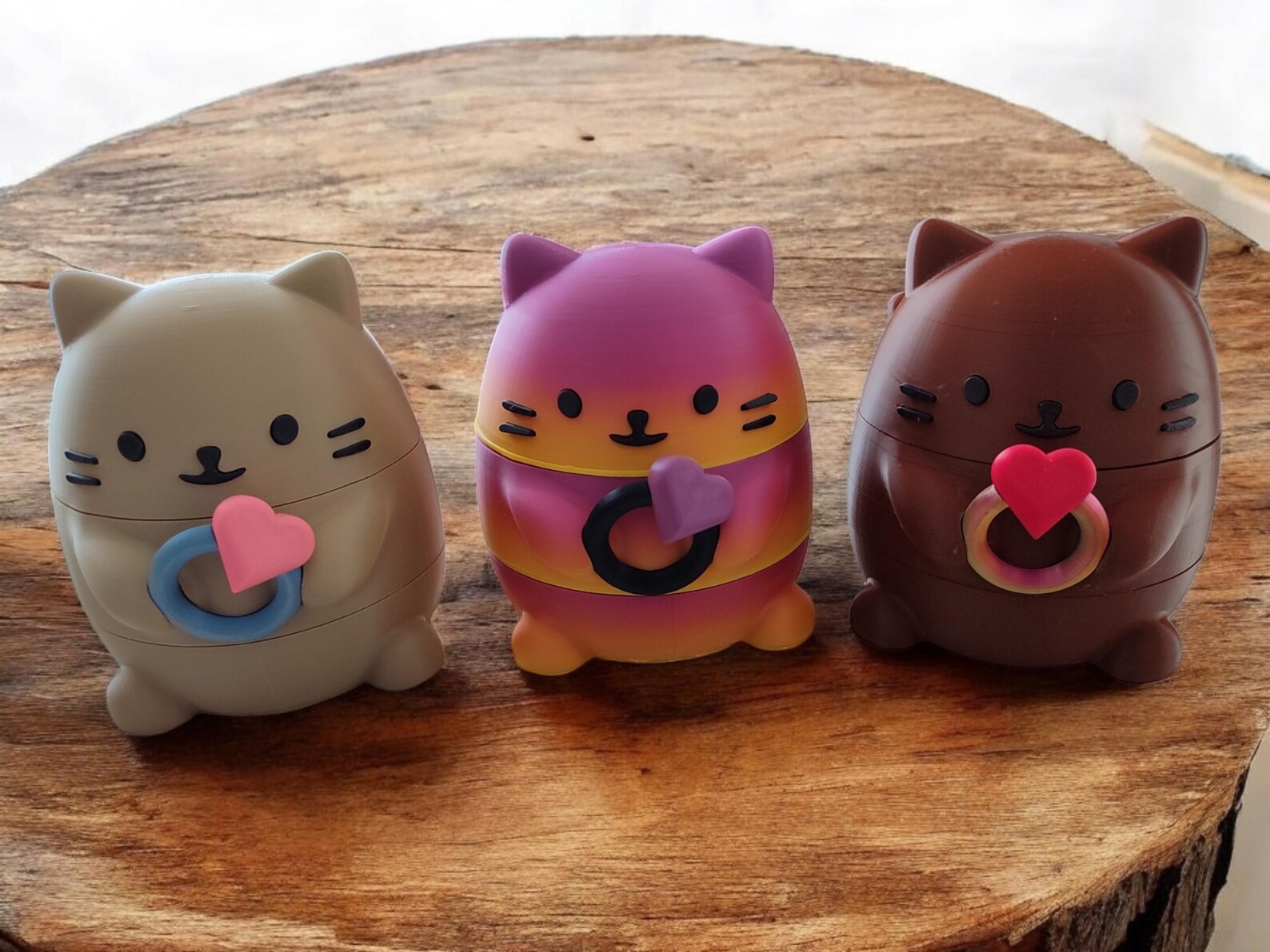 3D Printed Cat Jewelry Box Custom Color Jewelry Holder for Cat Lovers ...