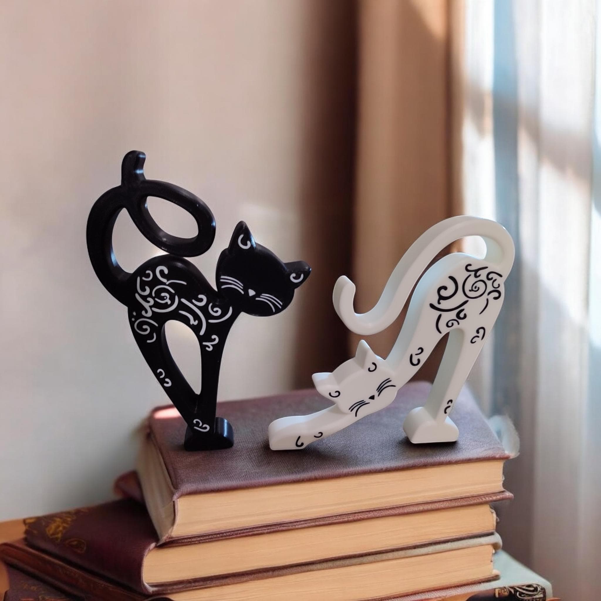 Custom 3D Printed Cat Sculpture for Modern Home Decor, Minimalist Cat ...
