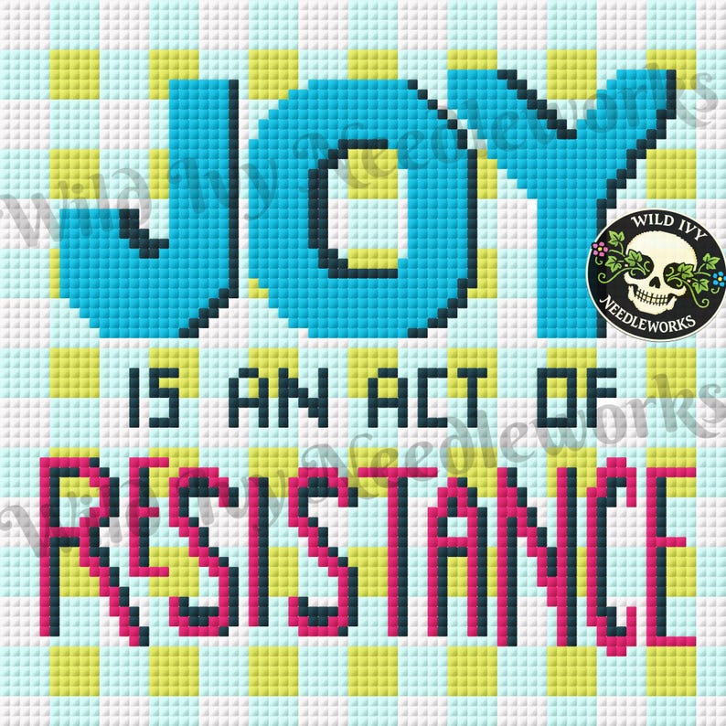 Joy is Resistance Needlepoint Chart Bundle | 2 Digital Charts | Stitch ...