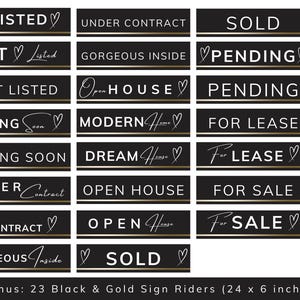 Gold & Black Real Estate Sign Template, Realtor Yard Sign (canva) - Etsy