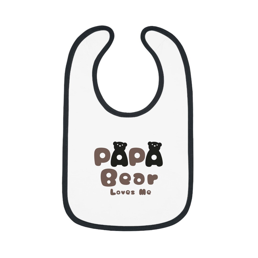 Papa Bear Baby Bib, Cute Baby Shower Gift, Toddler Feeding Bib, Newborn ...